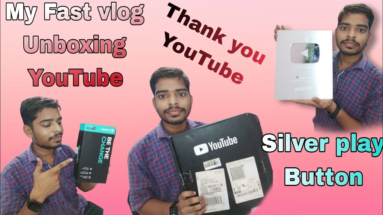 My first vlog Youtube silver play Button Unboxing video #blogger # ...