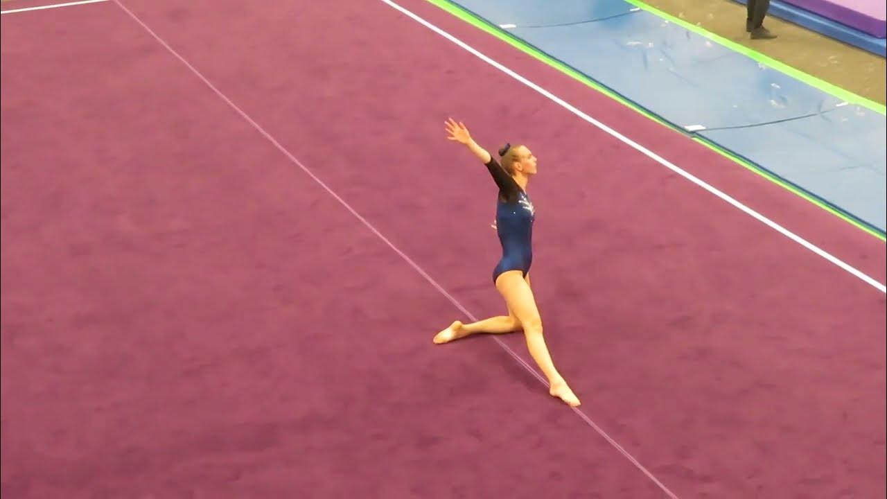 Isabella N 4/30/2022 floor routine State Competition XCEL Gold - YouTube