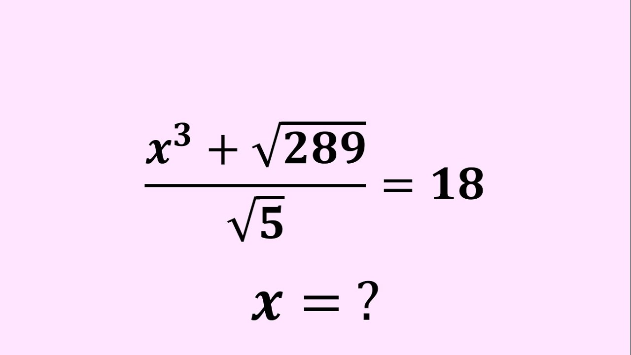 Can You Solve for Reals? | An Amazing Algebra Problem - YouTube