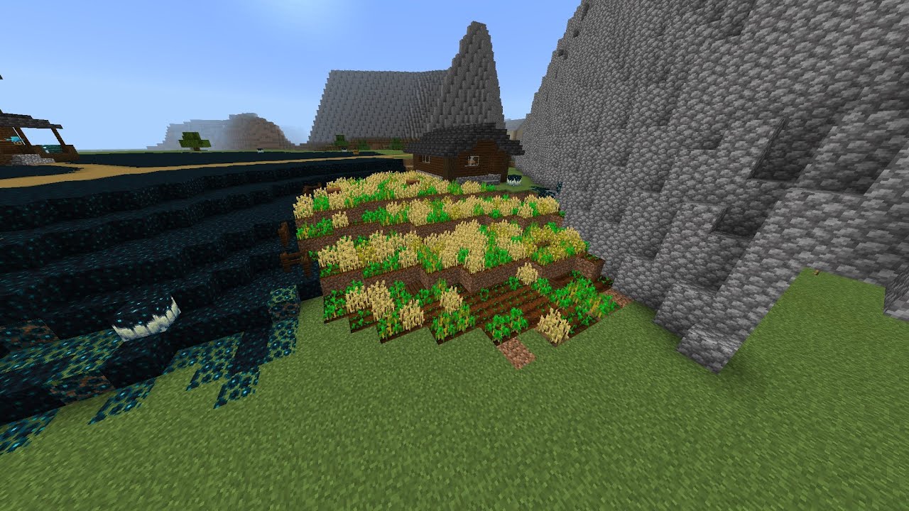 Adding a wheat farm to the haunted house biome in my survival world ...