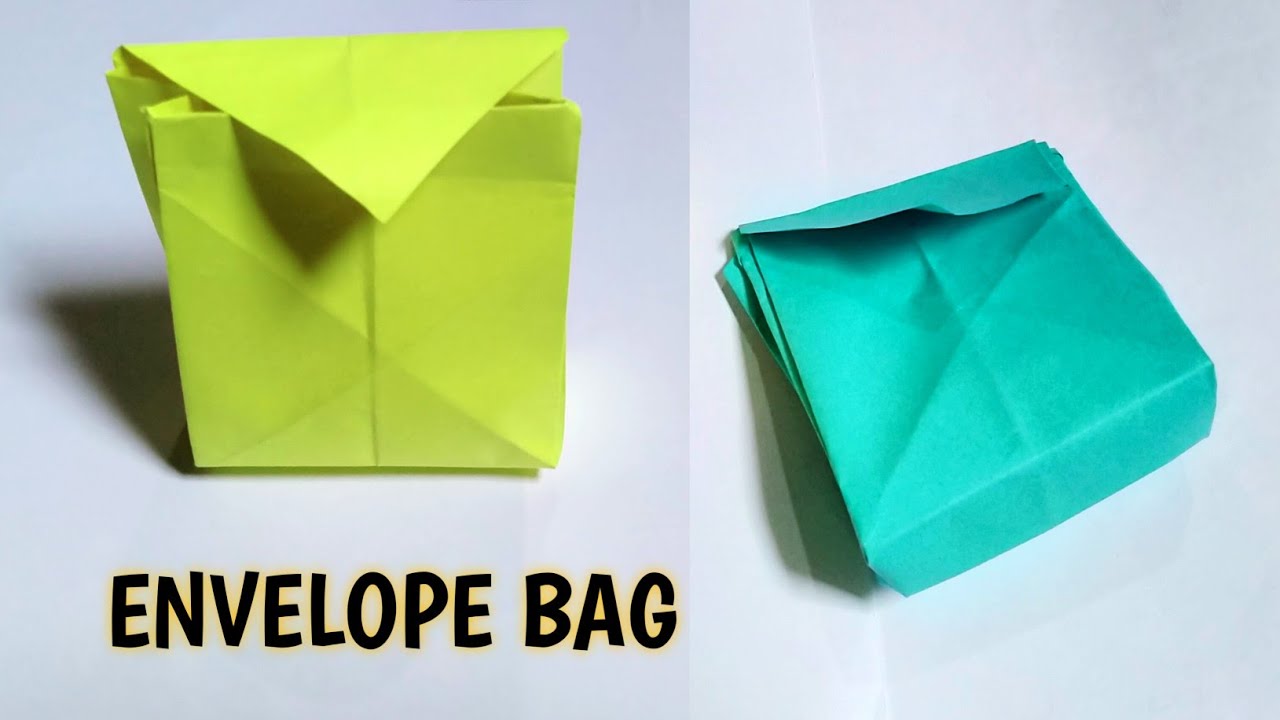 Origami Paper Handbag Shape Envelope | Making Easy Paper Bag Envelopes ...