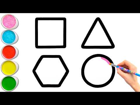 Çocuklar için Temel Geometrik Şekillerin Çizimi ve Boyaması | 3 Boyutlu Şekilleri Öğrenelim #333
