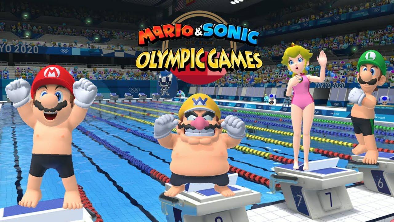 Swimming Mario & Sonic At The Olympic Games Tokyo 2020 Peach Mario ...