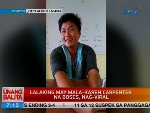 Lalaking may mala-Karen Carpenter na boses, nag-viral - YouTube
