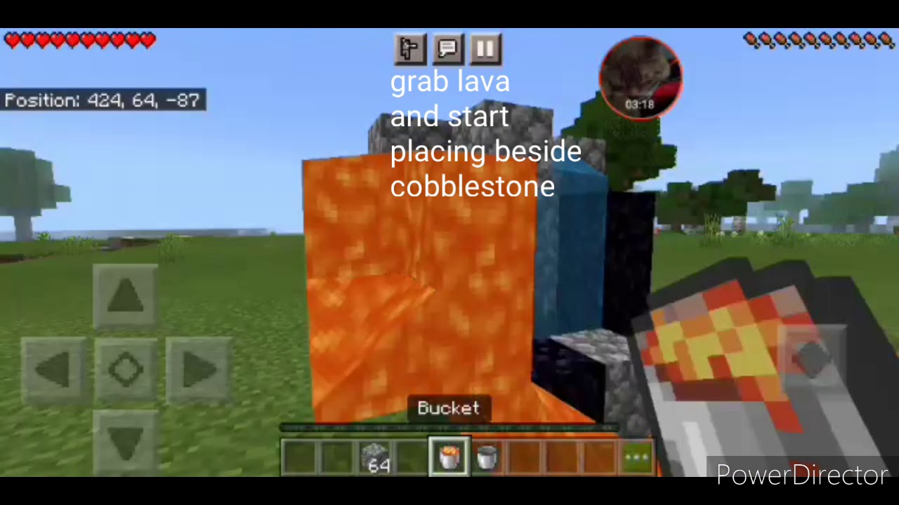 how to make nether portal(lava pool) - YouTube