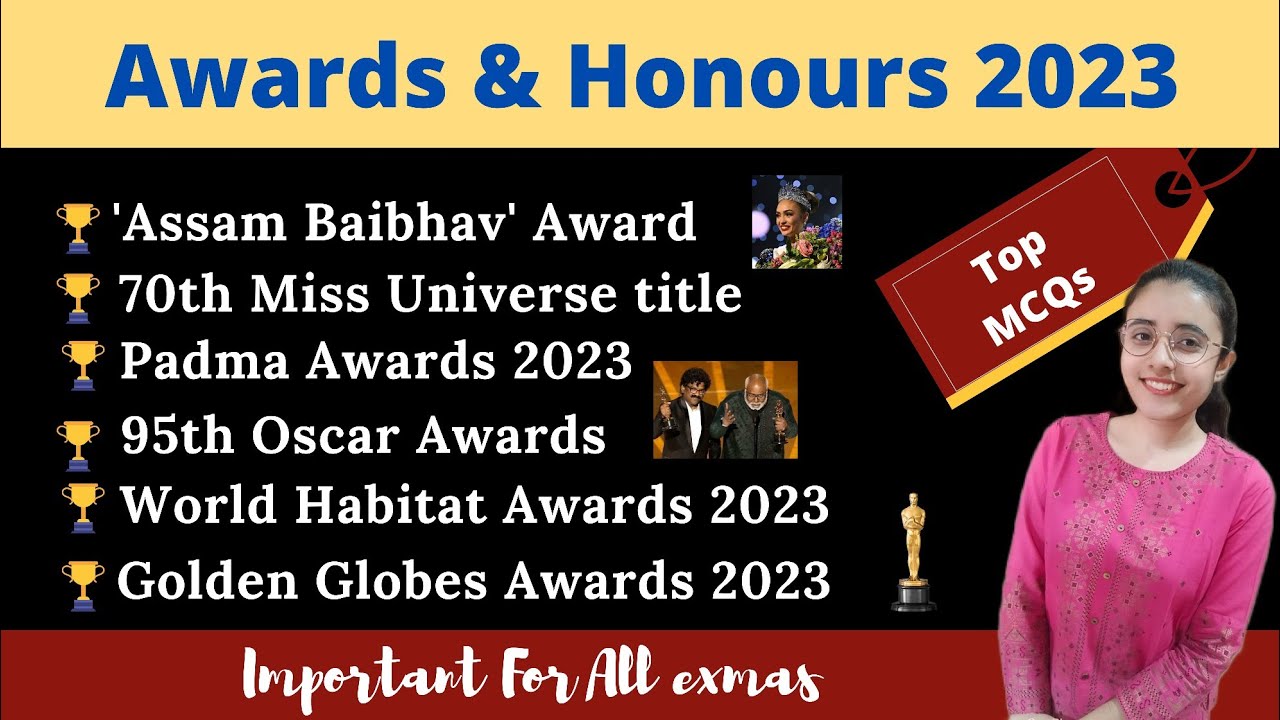 Awards & Honours 2023 | All important questions| current affairs 2023 ...