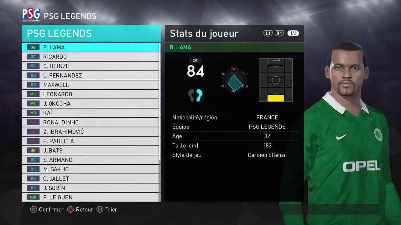 PSG Legends Classic PES 2018 - YouTube