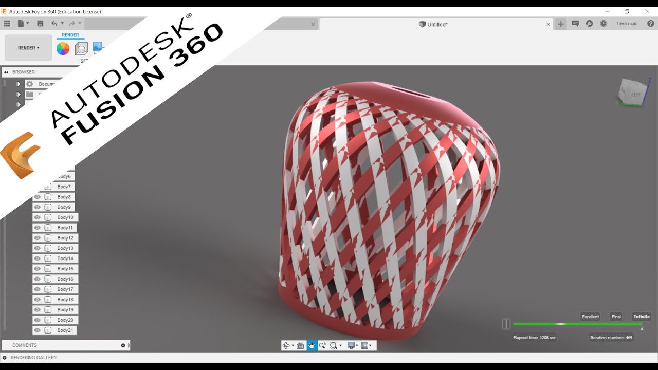 Fusion 360 Design Lampshade - YouTube
