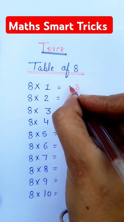 Table of 8 Easy Trick 🔥 | Easy Maths Trick for kids | Tables #ytshorts ...