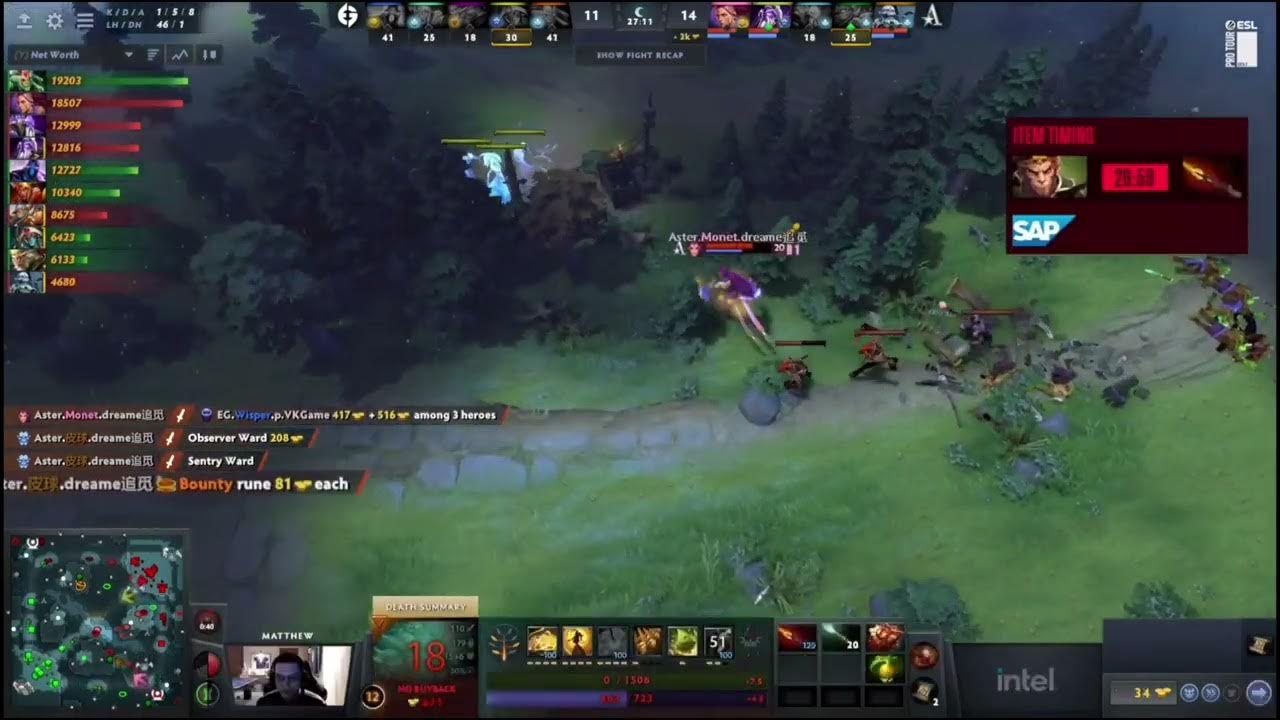 Caster laughing about Matthew MK Dagon Aster vs EG Dota 2 DREAMLEAGUE - YouTube