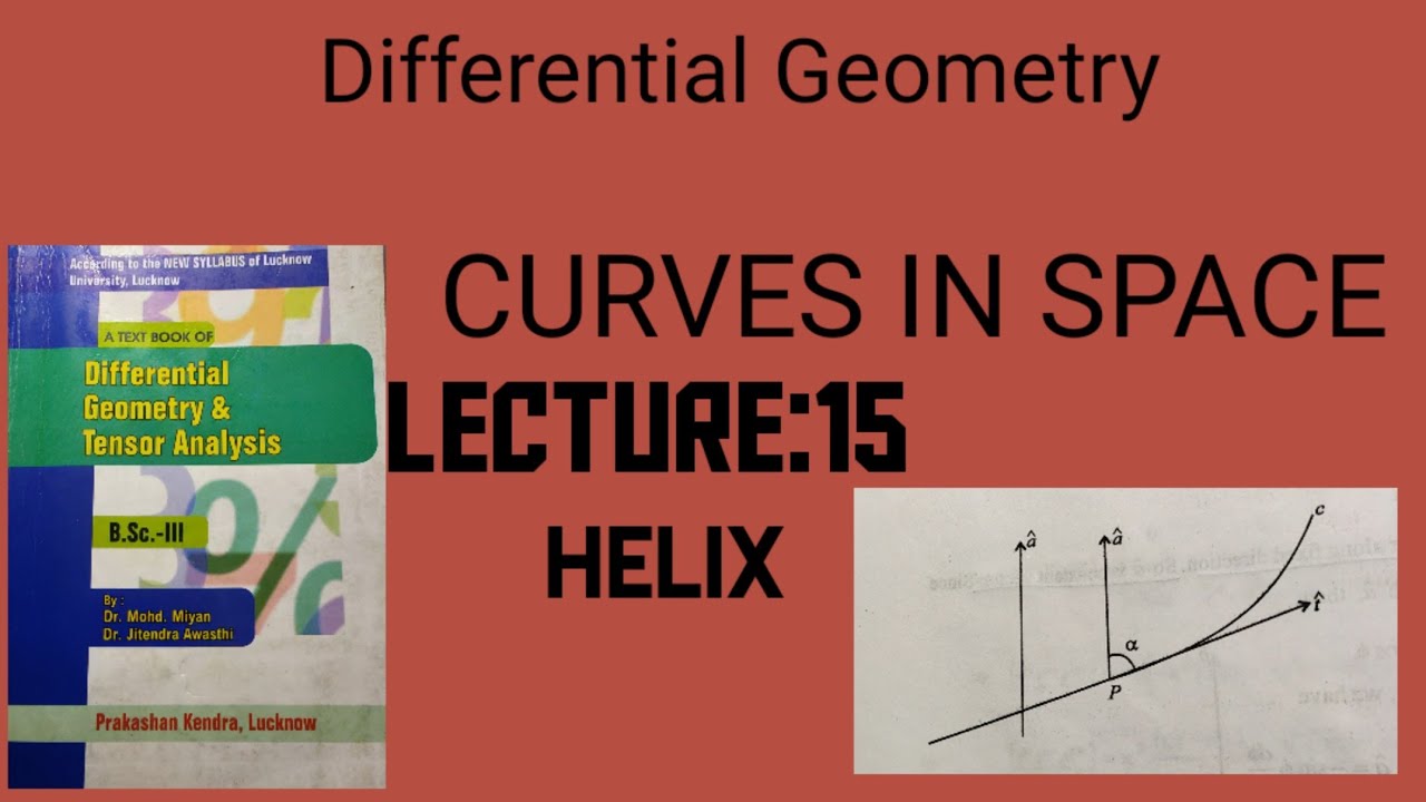 Lecture: 15 Helix (definition)//curves in space // differential ...