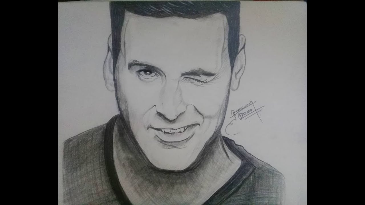 Drawing Akshya kumar | Portrait Sketch | Shreeniwash Arts how to draw ...