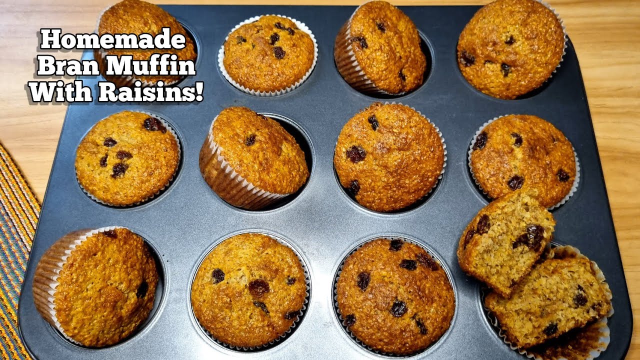 Homemade Bran Muffins with Raisins Recipe | Moist and Delicious Bran ...