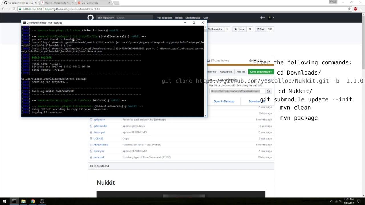 How to compile Nukkit server software ( MCPE 1.1.0 ) - YouTube