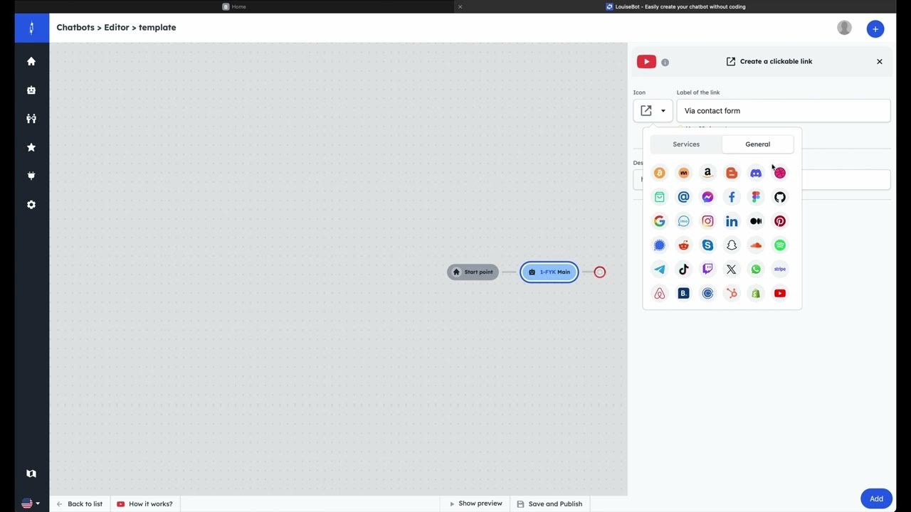 How to Add Clickable Links in LouiseBot Scenario Builder | Easy Chatbot Tutorial - YouTube