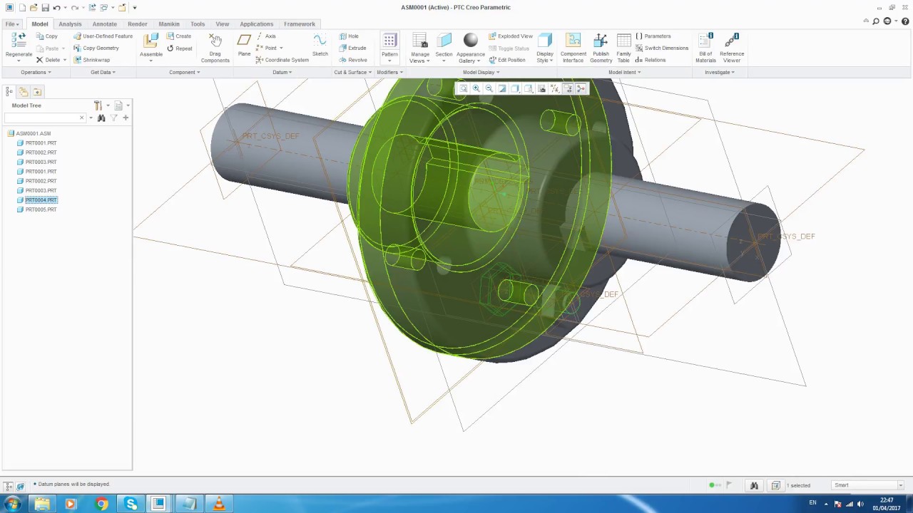ANNA UNIVERSITY PRACTICAL EXAM (FLANGE COUPLING ASSEMBLY) in CREO 3 ...