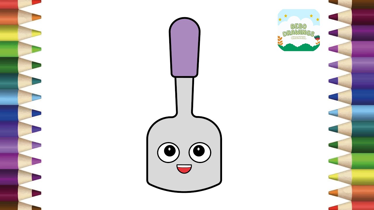 How To Draw A Cute Spatula Easy Step By Step | Spatula Drawing - YouTube