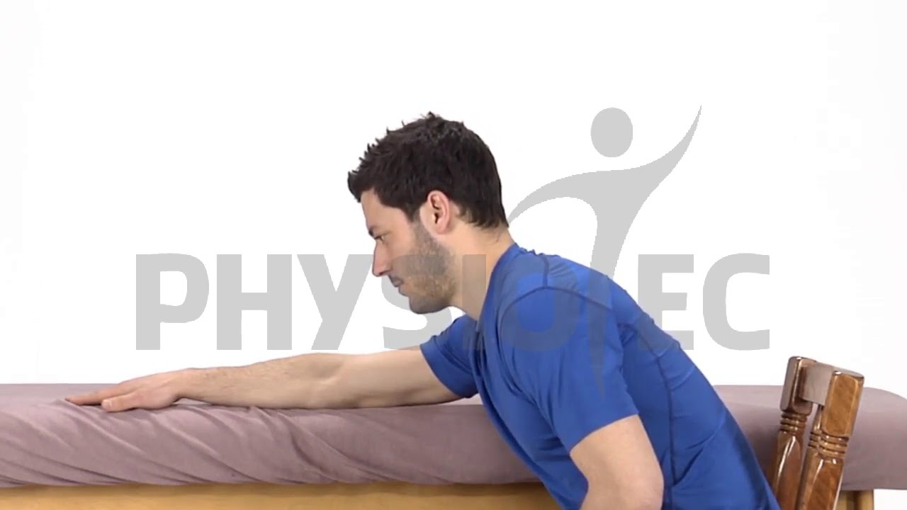 Shoulder mobility, slide in flexion (sitting sideways) - YouTube