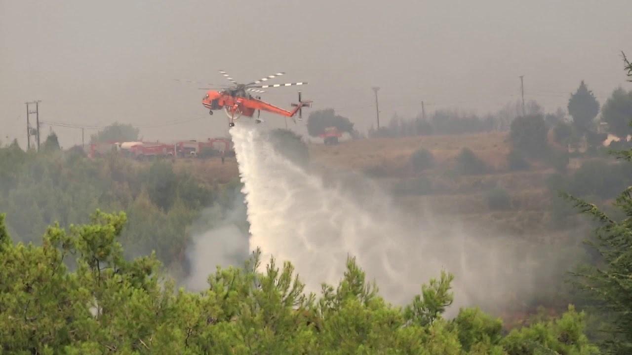 Hellenic Fire Service Sikorsky S-64E Skycrane for Firefighting in ...