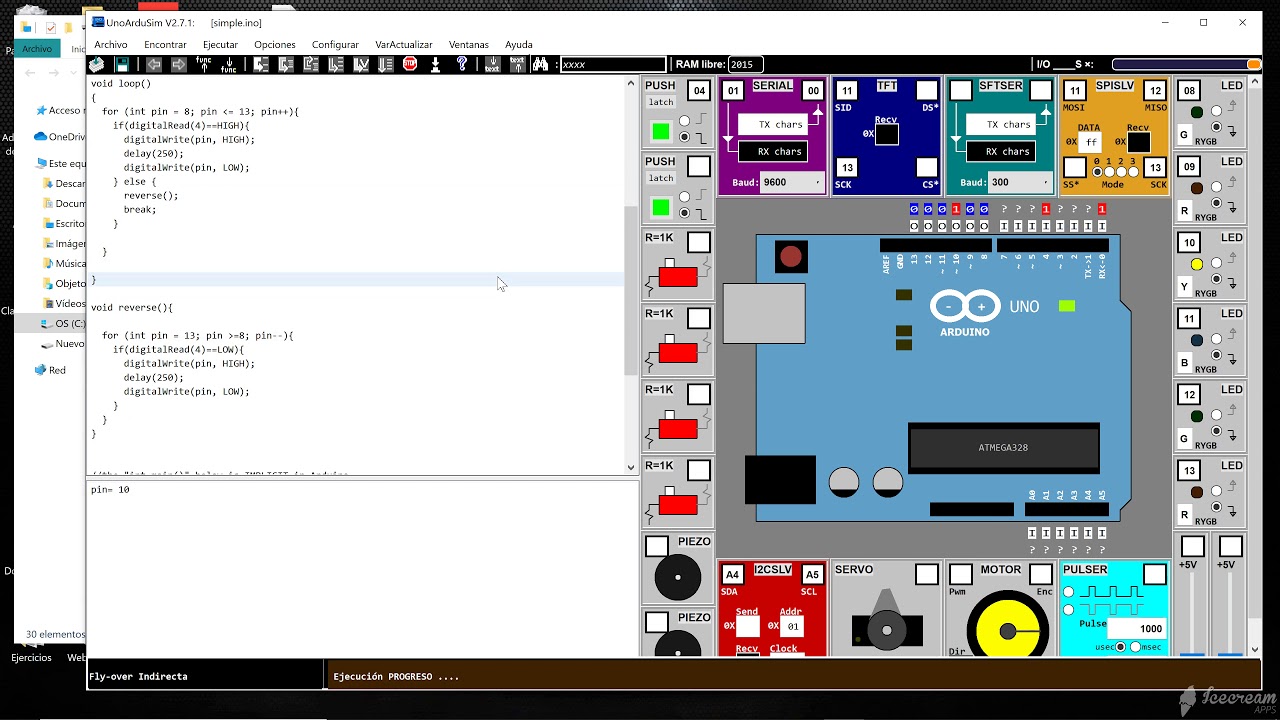 UnoArduSim 6 Leds Loop - YouTube