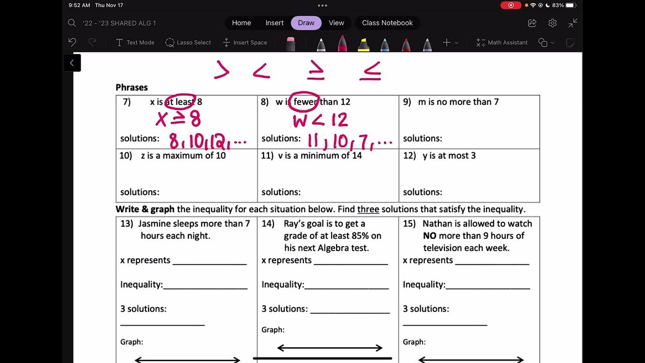 Day 1 Translating and Graphing Inequalities - YouTube