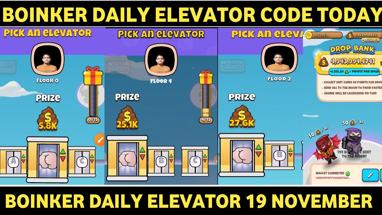 Boinker Elevator Today 19 November || Boinker Daily Combo Code || Blinker Elevator Code Today ...