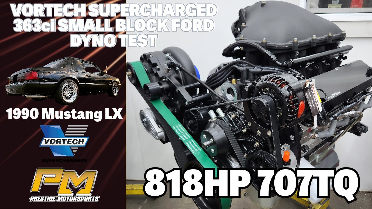 818HP Vortech Supercharged 363ci Small Block Ford Dyno Test for Justin ...
