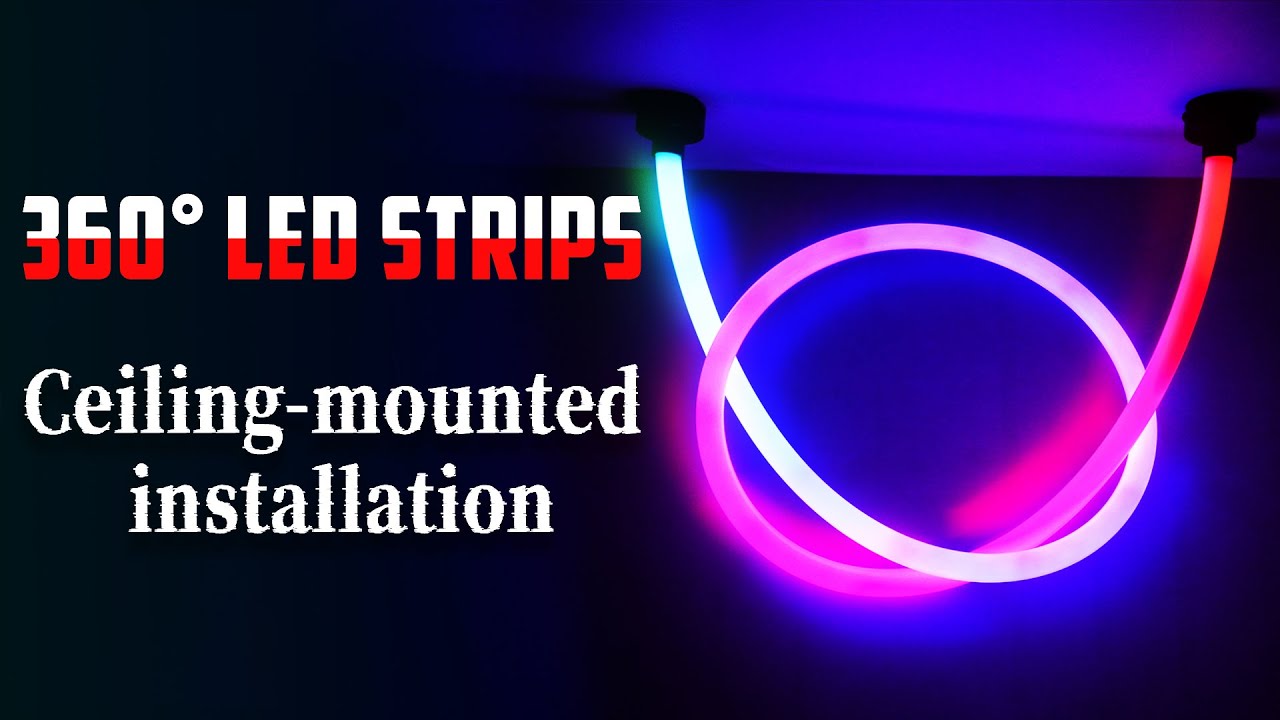 360-degree led strips with ceiling-mounted installation effect - YouTube