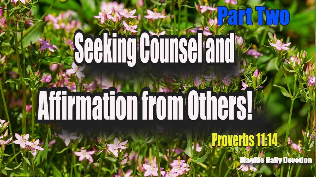 Seeking Counsel and Affirmation from Others! Part Two |Magnificent Life ...