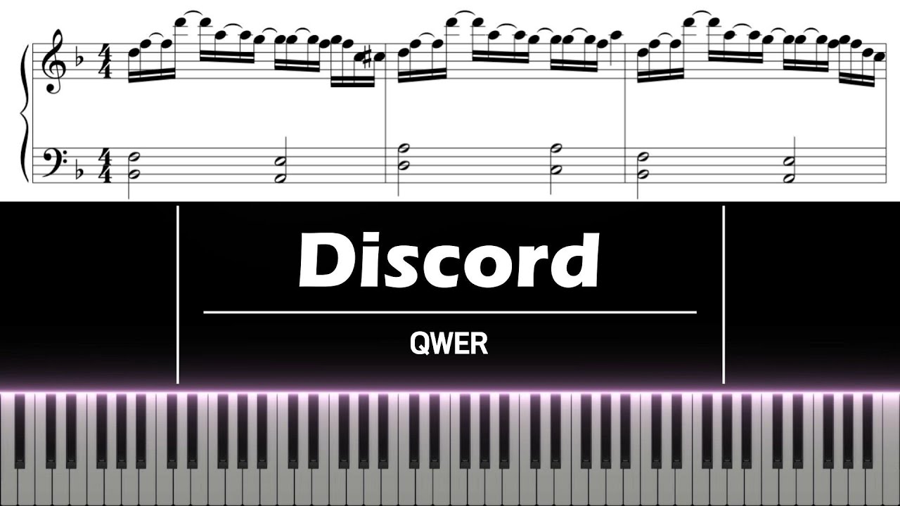 QWER - Discord 피아노 커버, Piano cover, 악보, sheet - YouTube