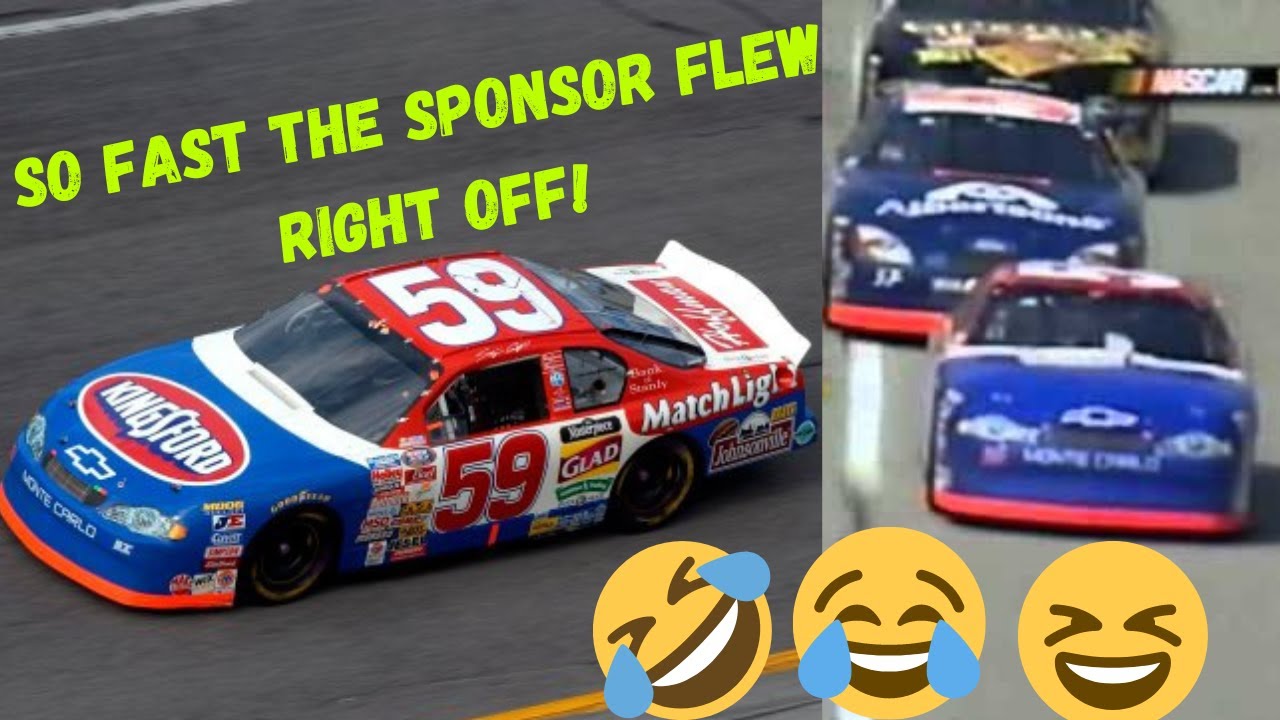 NASCAR Weird Moment - Decal Flies Off Of The Car - YouTube