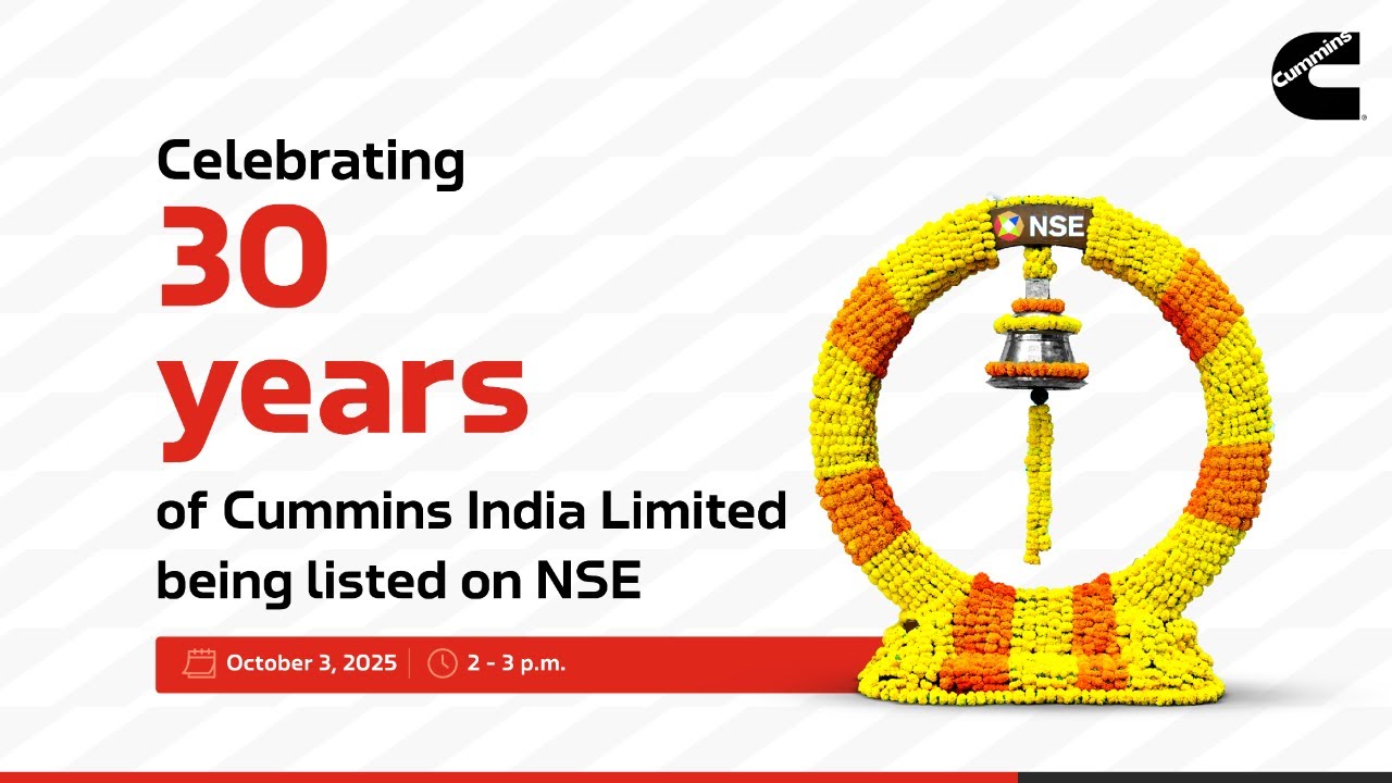 NSE Bell Ringing Ceremony | Cummins India Limited celebrating 30 Years ...