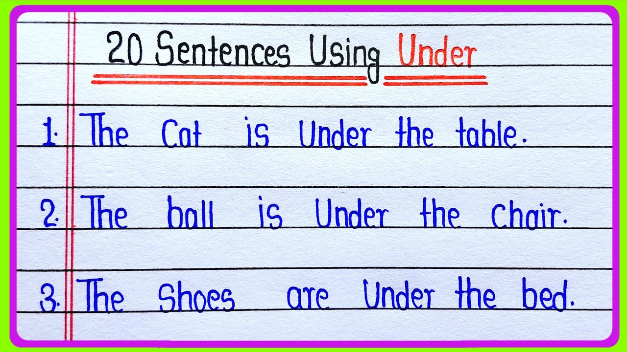 20 Sentences Using Under || 20 Sentence With Under Examples || Make ...