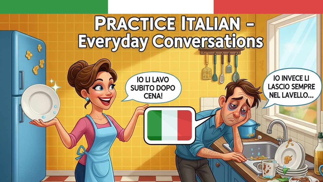 🧽 Learn Italian with Fun Conversations – Washing the Dishes Italian ...