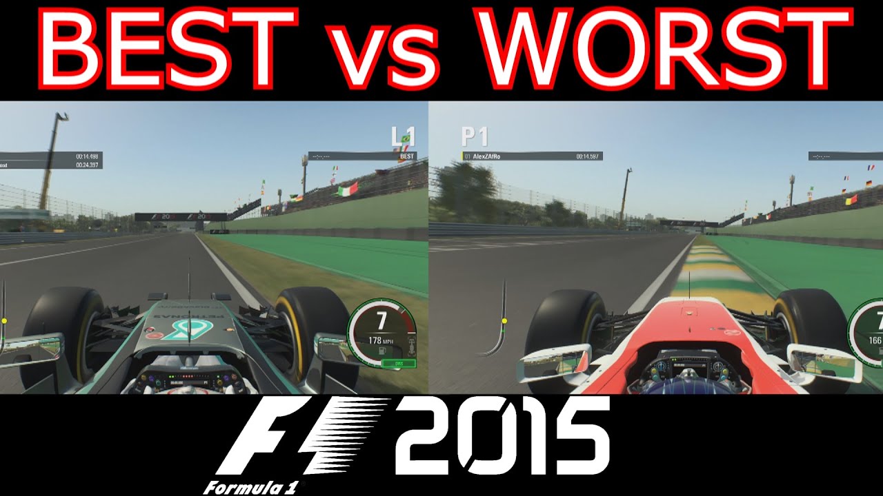 F1 2015 Game - BEST vs WORST CAR COMPARISON! - YouTube