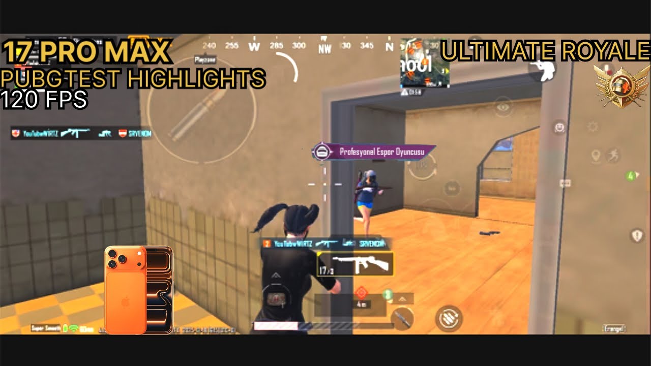 17 PRO MAX PUBG MOBİLE TEST HIGHLIGHTS 120 FPS 🔥ZİRVE SAVAŞI - YouTube