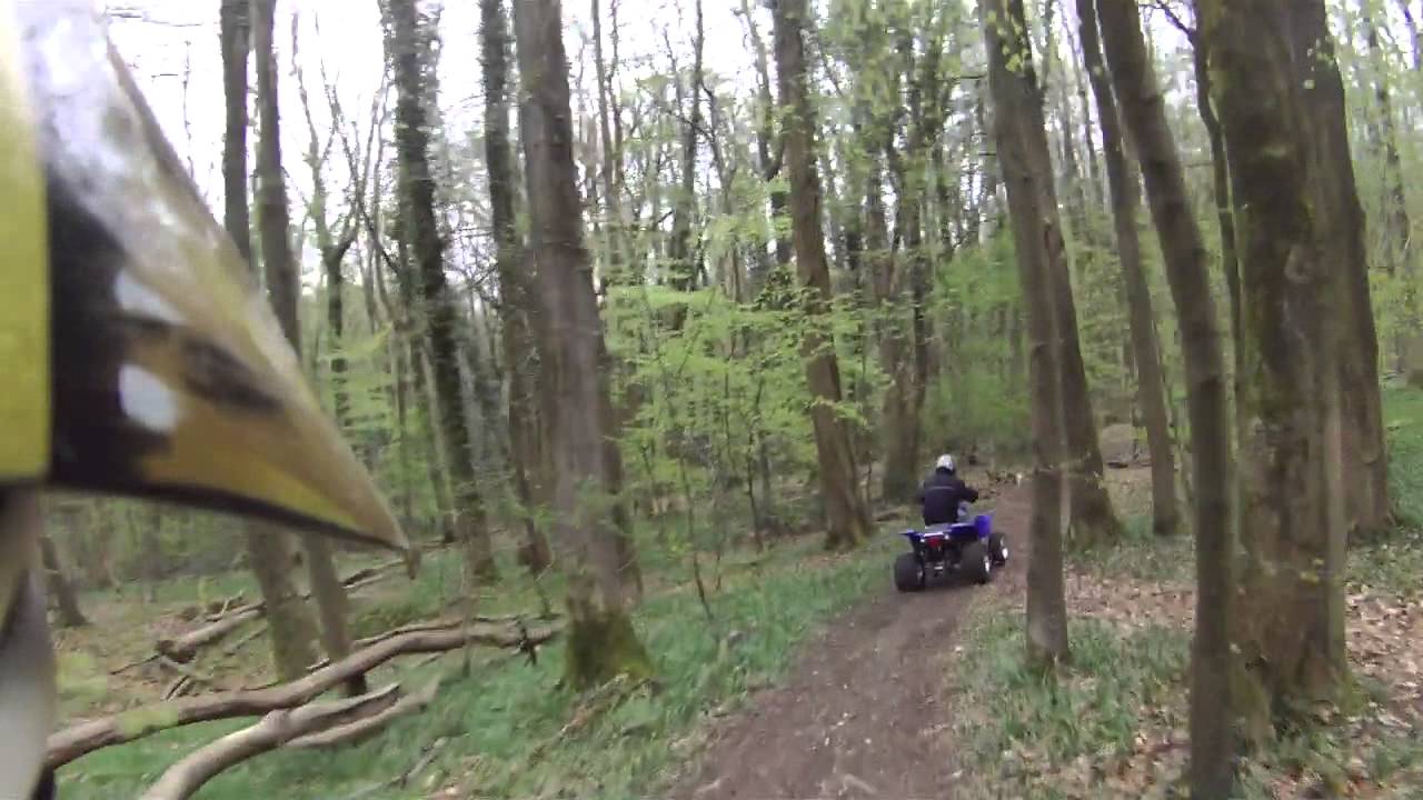 banshee 350 2 stroke twin trail ride - YouTube