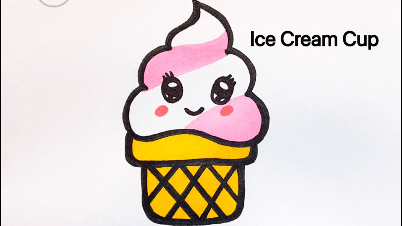 How To Draw Ice Cream Cup Drawing For Kids - YouTube