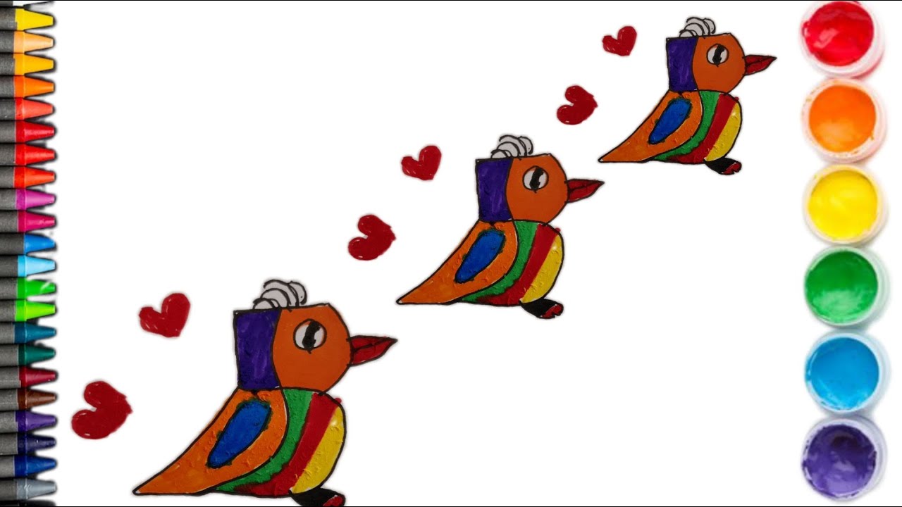 How to draw a brid?drawing and paintig brid easy step by step - YouTube