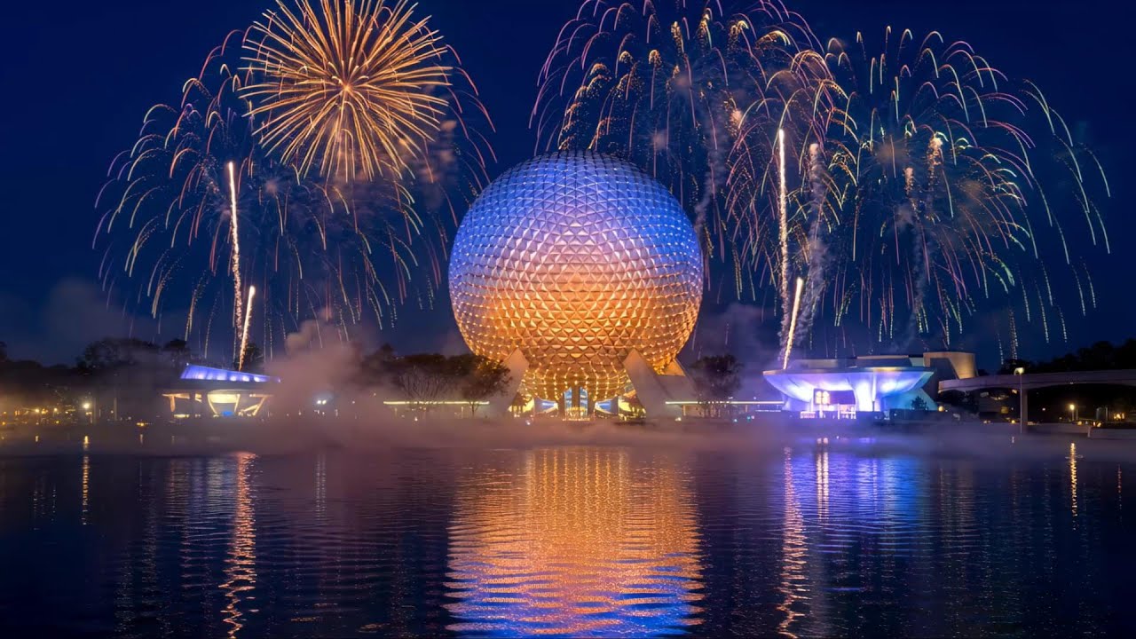 EPCOT Fireworks Ambience | Calm Nighttime Park Atmosphere - YouTube