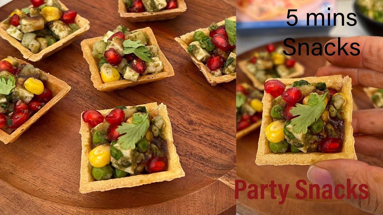 Just 5 mins Chapati Party Snacks | Canapes | Chat Papri | New Snacks ...