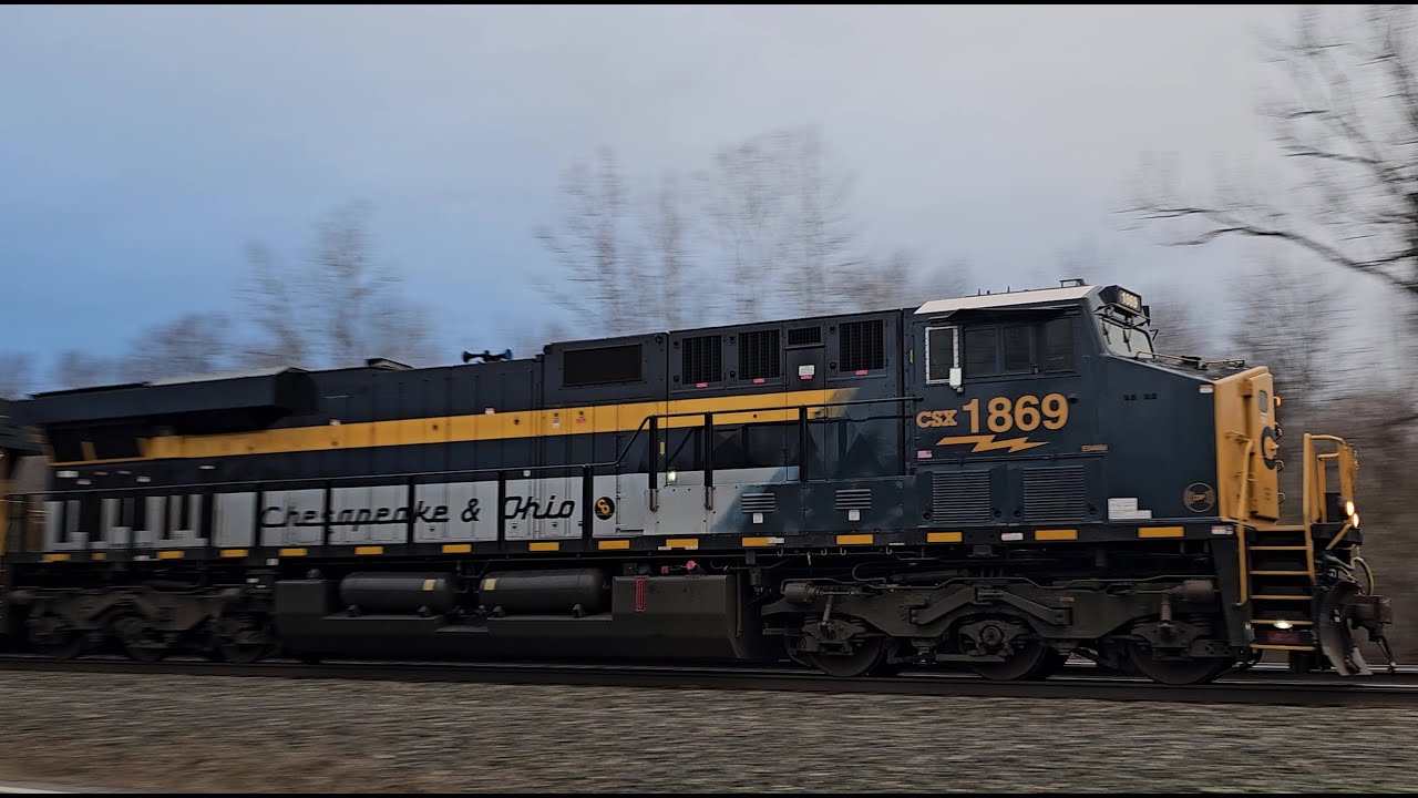 CSX M634 With ES44AH 1869 Chesapeake & Ohio Heritage Locomotive Leading ...