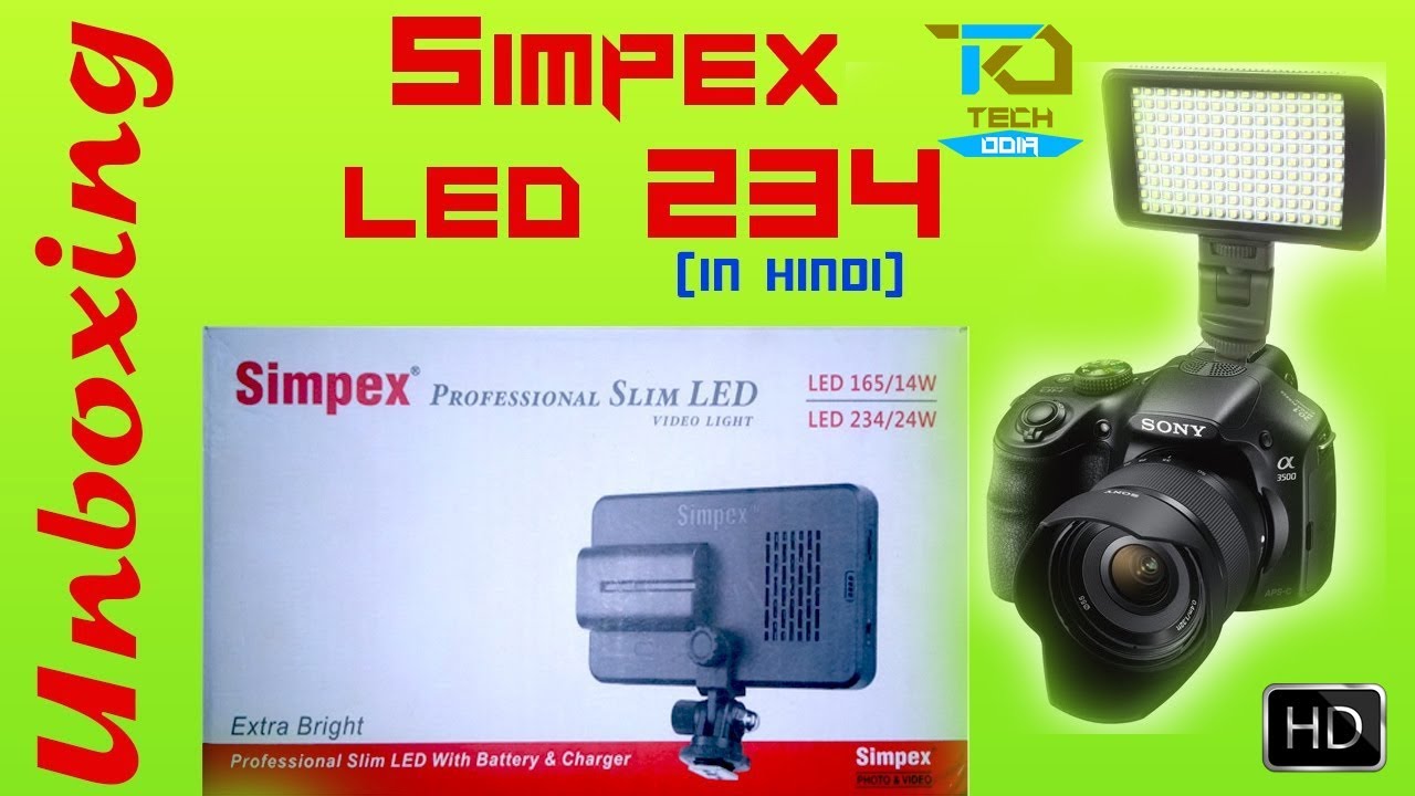 Simpex led 234 video light || Unboxing & Review - YouTube