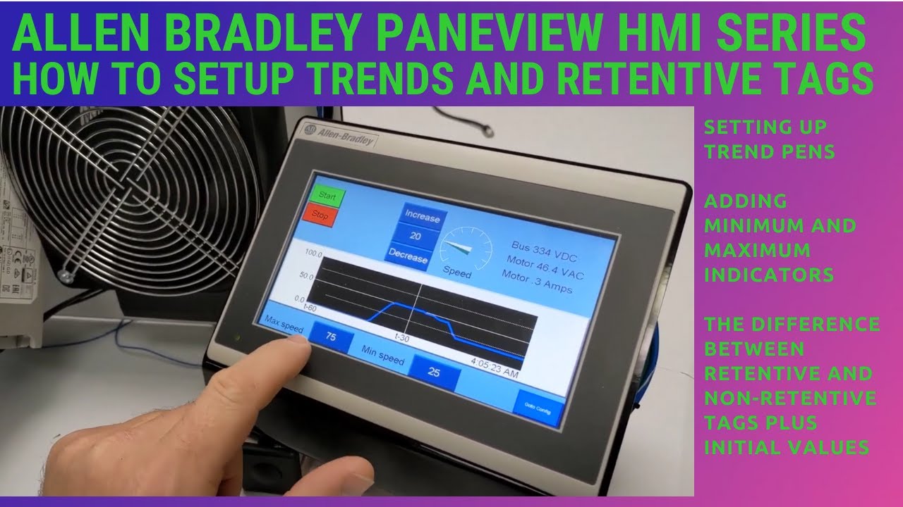 Showing Information with Trends on a Panelview 800 HMI - YouTube