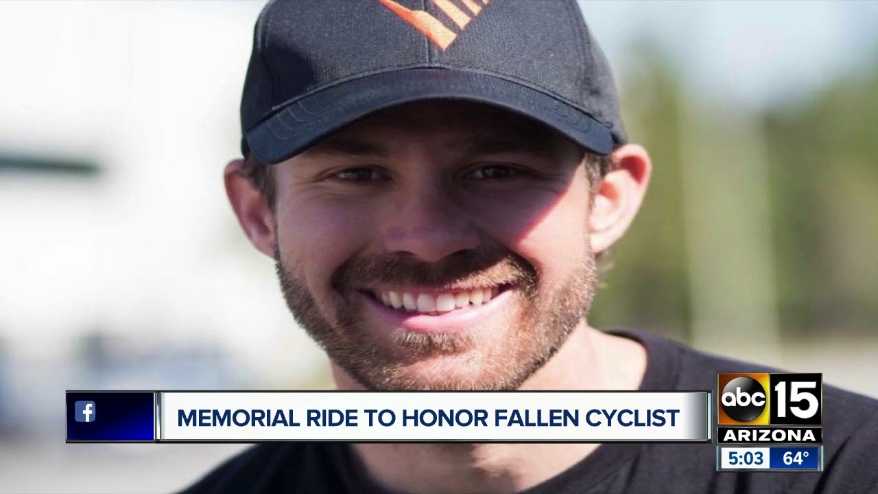 Community gathering to honor fallen cyclist - YouTube