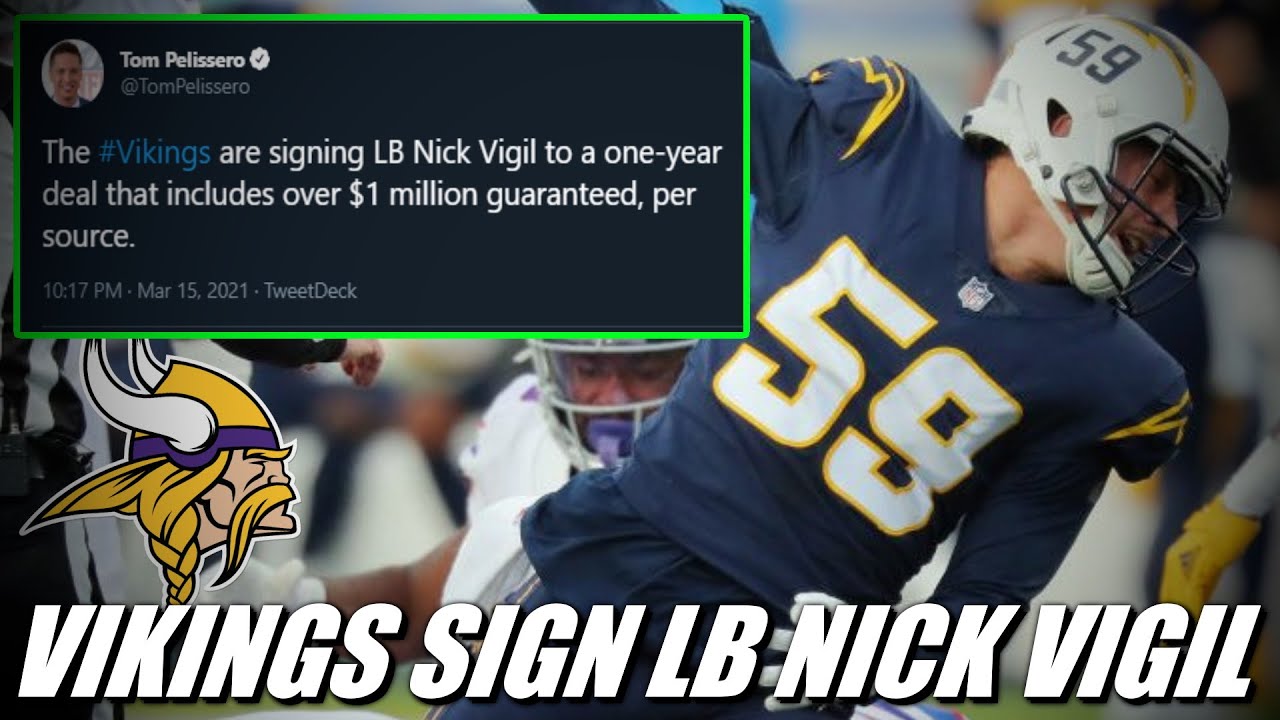 Minnesota Vikings Sign LB Nick Vigil - YouTube