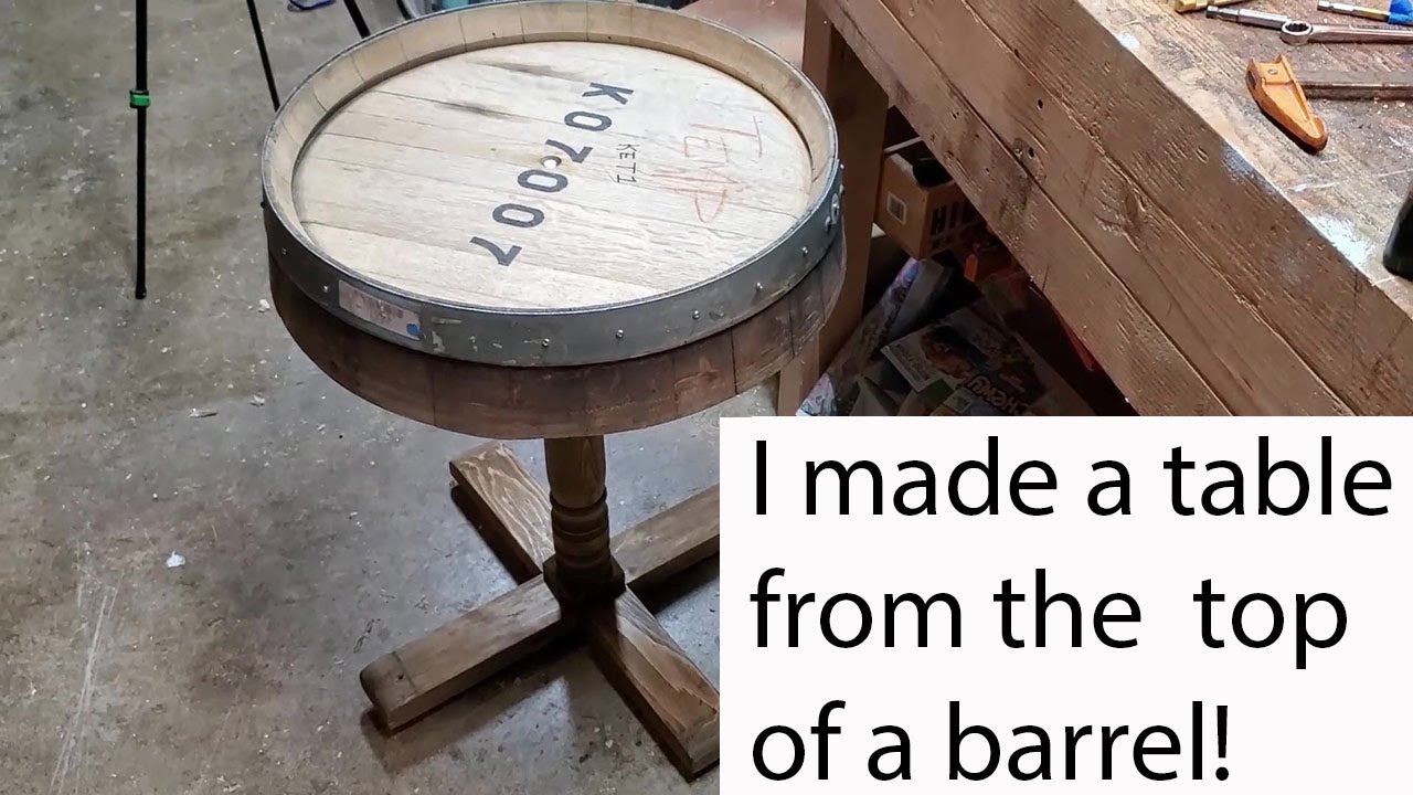 How to make a table from a barrel top! - YouTube