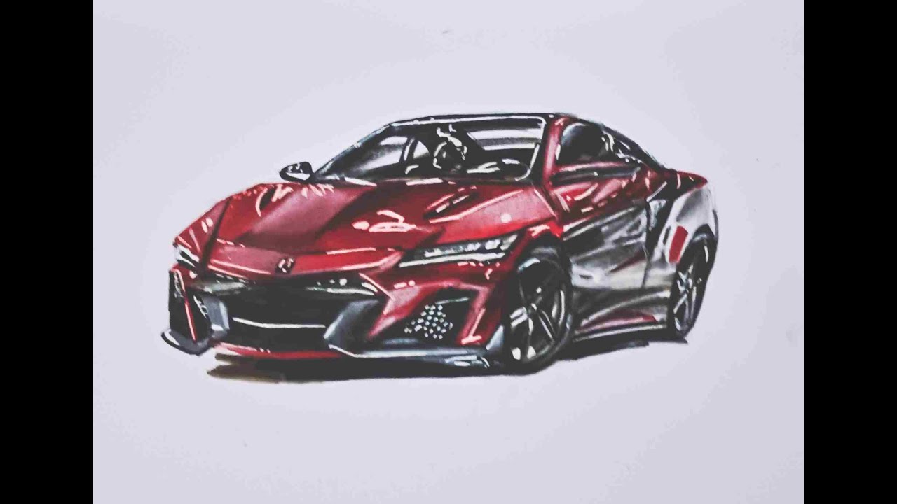 Acura NSX drawing : ART2011 - YouTube