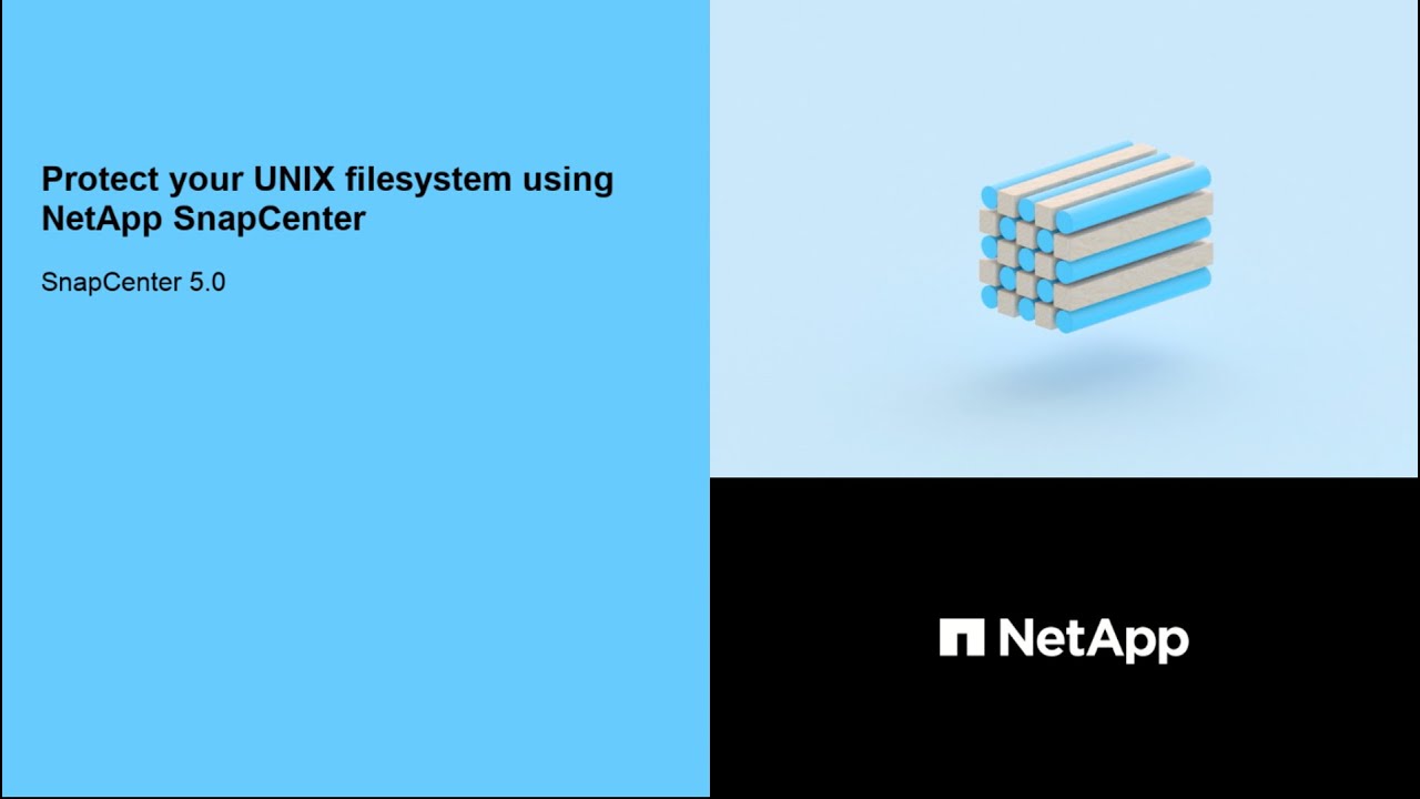 Protect your UNIX filesystem with NetApp SnapCenter 5.0 - YouTube