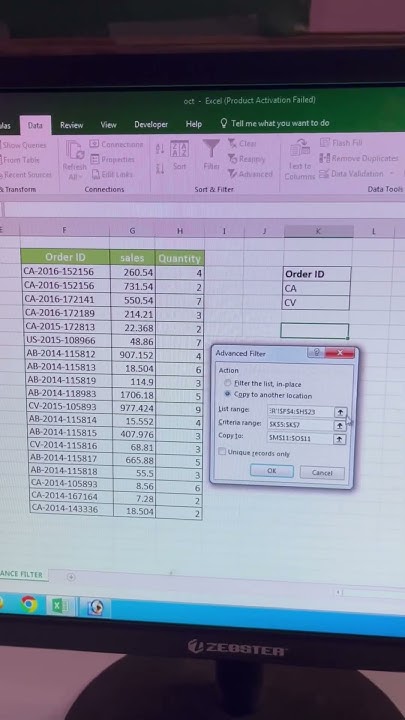 Excel Advanced Filter or Criteria | How to use Advanced Filter ...